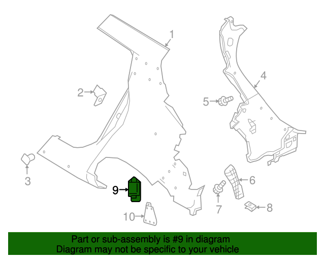 284K0-6WK1A - Blind Spot Radar - 2021-2023 Nissan LEAF | Nissan OEM ...