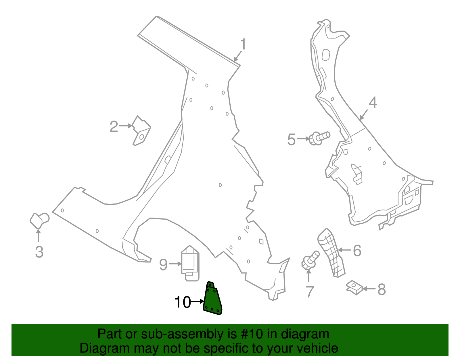 2016-2025 Nissan Blind Spot Radar Bracket K8839-3JAMA | Nissan Parts ...
