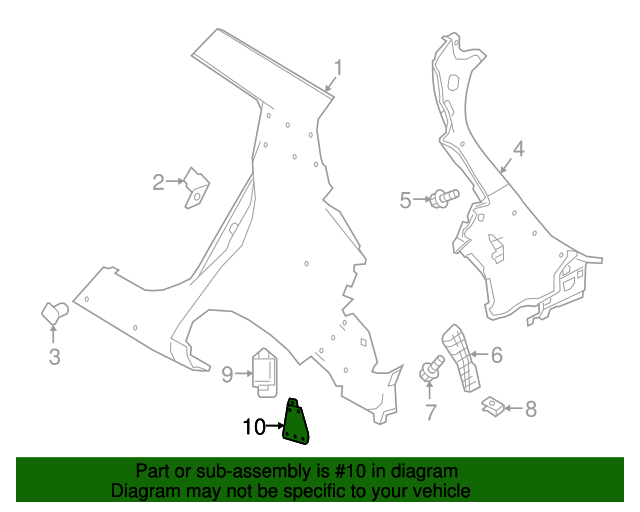 2016-2023 Nissan Blind Spot Radar Bracket K8839-3JAMA | TascaParts.com