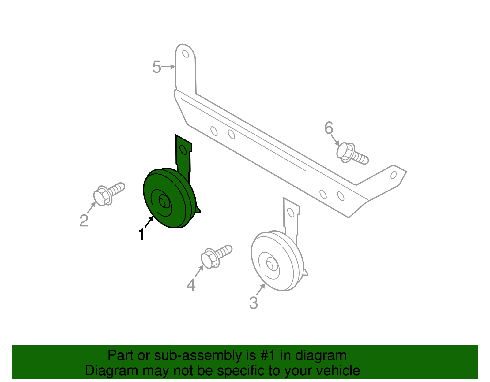 2011-2017 Nissan Juke High Note Horn 25610-1KA0A | Melloy Nissan Parts