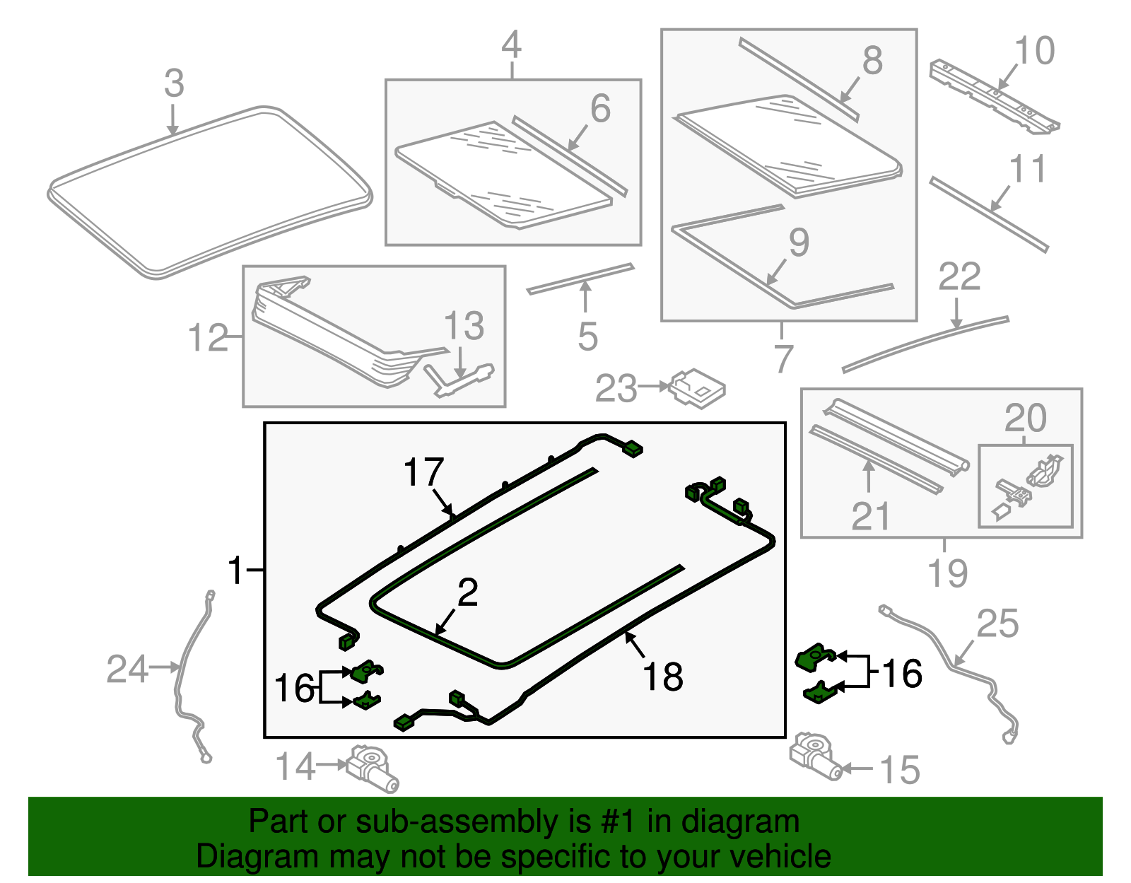 2018-2024 Audi Sunroof 80A-877-049-F | OEM Parts Online