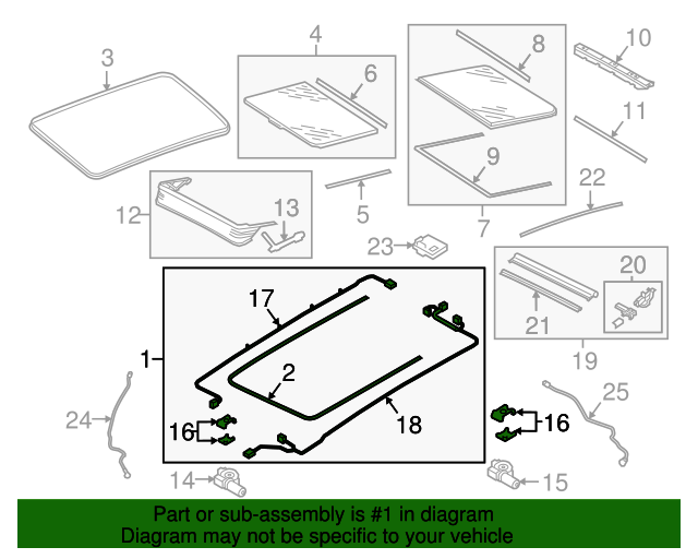2018-2023 Audi Sunroof Frame 80A-877-049-F | Audi USA Parts