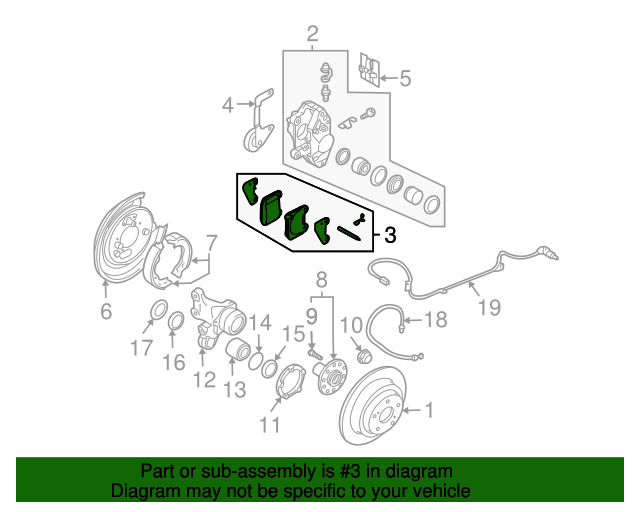 2004-2007 Subaru Impreza Rear Brake Pad Set W/hardware & Shims [sti ...