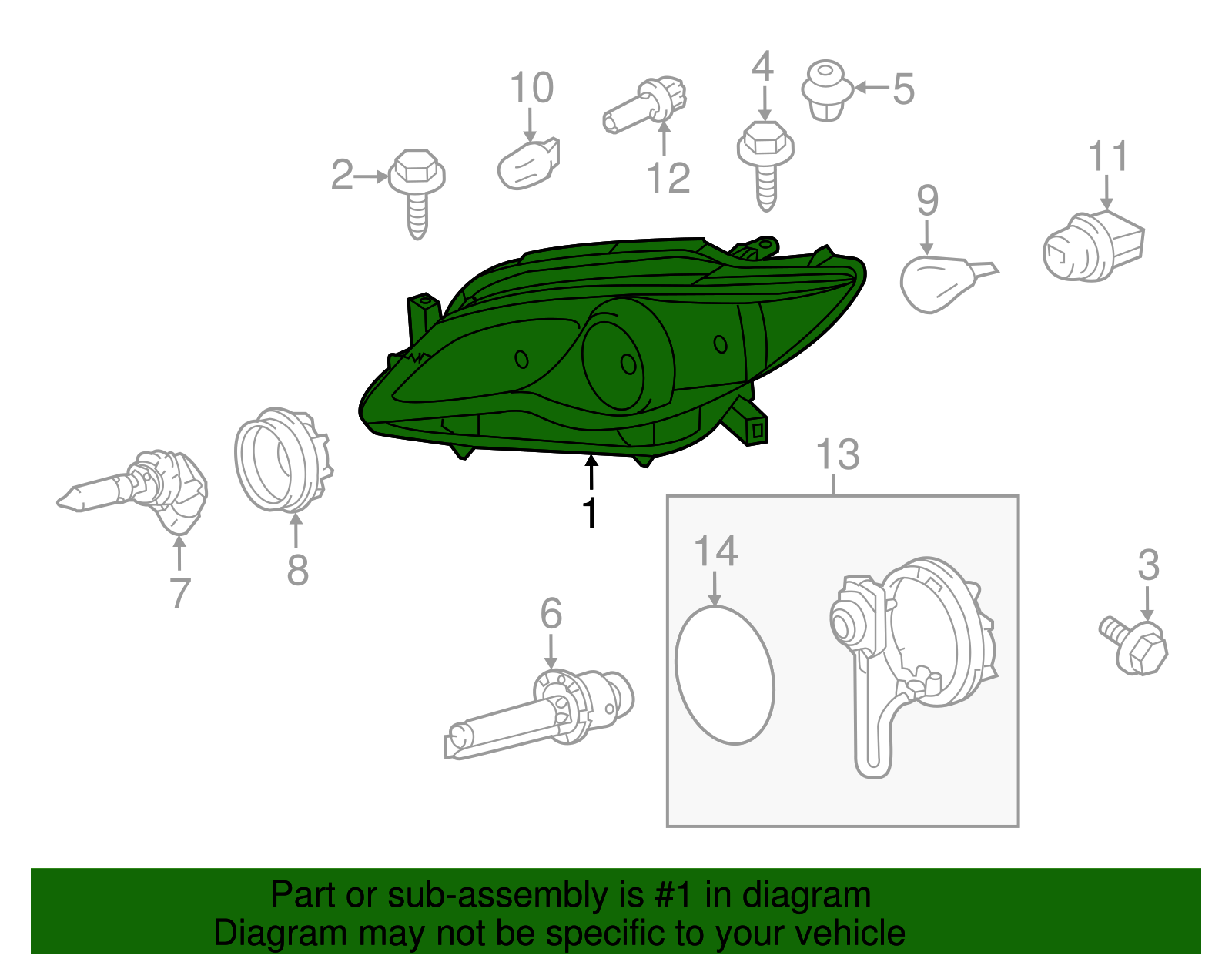 2011-2012 Toyota Avalon Composite Headlamp Right 81145-07100 | OEM ...