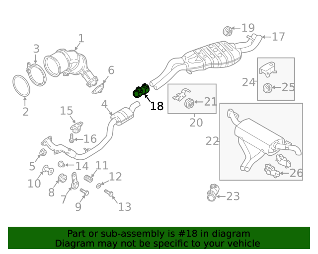 8W0-253-141-B - Center Muffler Clamp 2018-2024 Audi | AutoNation Parts
