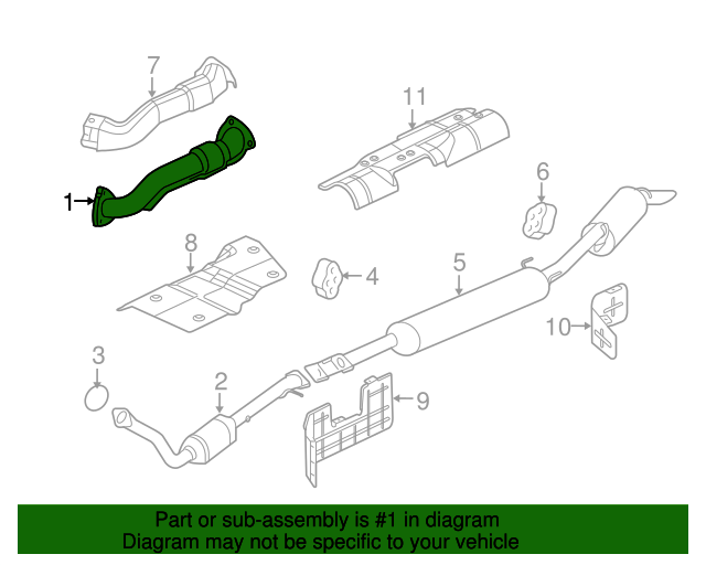 2006-2011 GM Exhaust Crossover Pipe 12624024 GM | GMPartsDirect.com