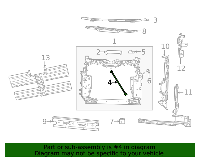 2021-2023 Jeep Diagonal Brace 68543795aa | TascaParts.com