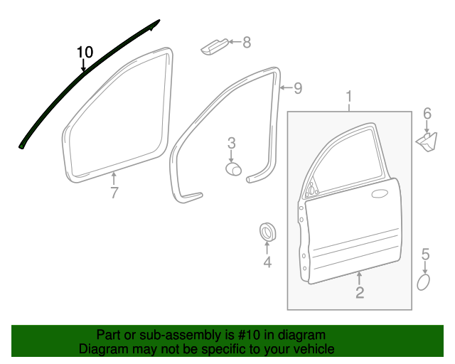 2011-2016 Kia Optima Upper Weather-Strip 82160-2T000 | OEM Parts Online