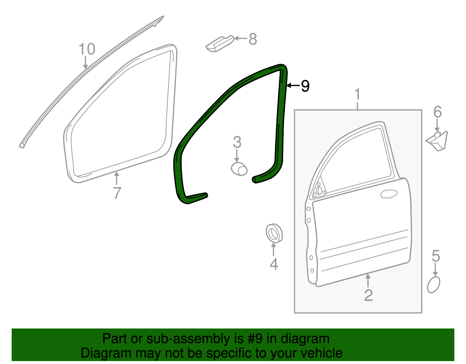 82110-2T000 - Door Weather-Strip 2011-2016 Kia Optima | Kia.Parts Store