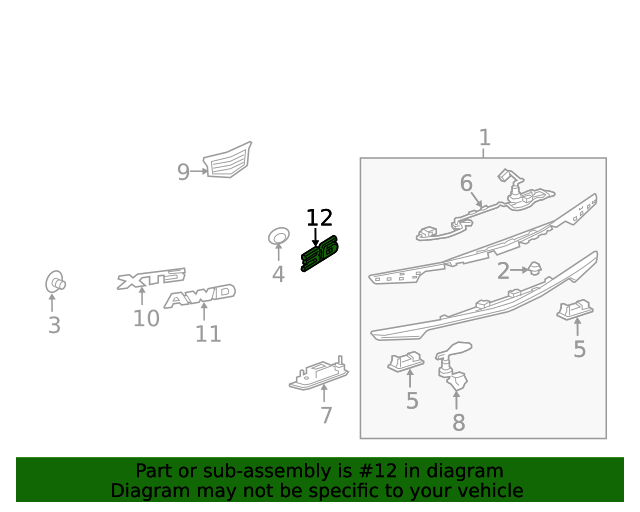 2017-2019 Cadillac XT5 Liftgate 3.6L Emblem 84062871 GM | GMPartsDirect.com