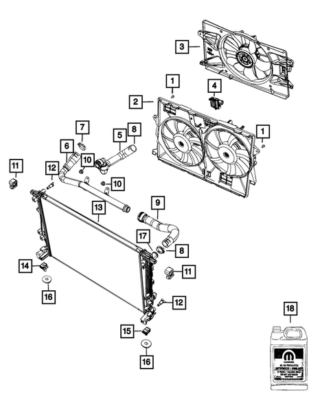 Radiator and Related Parts; Charge Air Cooler for 2019 Jeep Cherokee ...