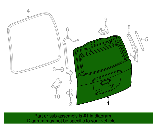 2015-2020 GMC Lift Gate 84525979 GM | GMPartsDirect.com