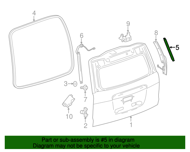 2015-2020 GM Passenger Side Liftgate Strut 84183515 | OEM GM Parts