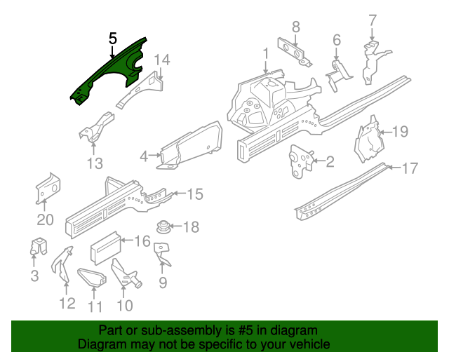 41-21-7-145-351 - Fender Rail 2006-2012 BMW | AutoNationParts.com