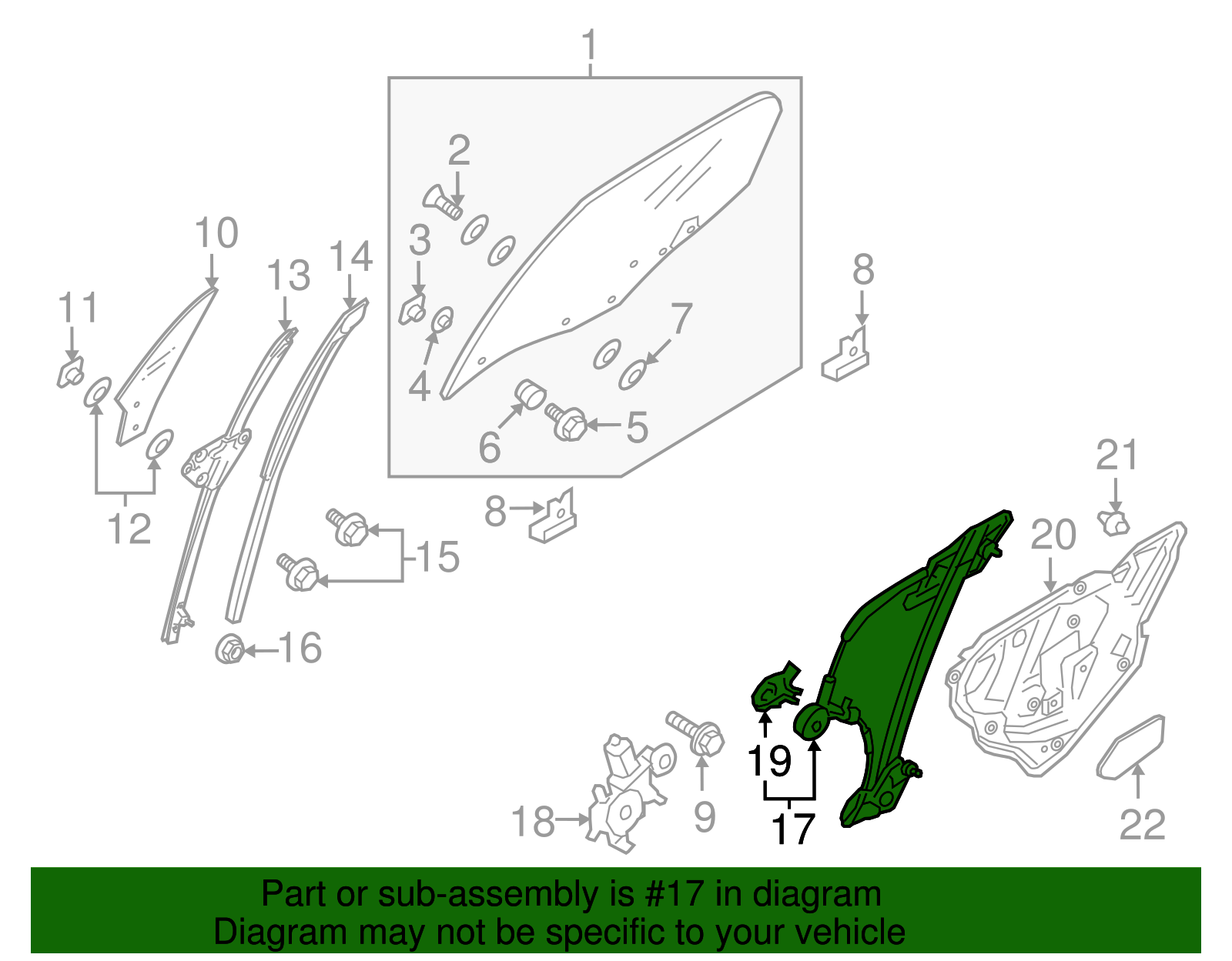 n24359590b - Window Regulator 2016-2024 Mazda MX-5 Miata | AutoNation Parts