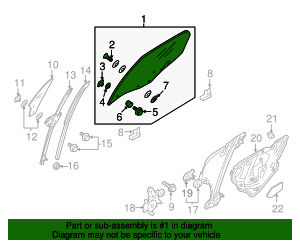 2016-2021 Mazda MX-5 Miata Glass(R) Door Front NA1P-58-510C | QuirkParts