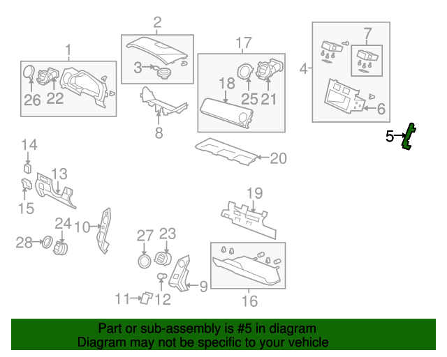 77103-SZA-A00 - Stay R Instrument Center (Lower) - 2009-2015 Honda ...