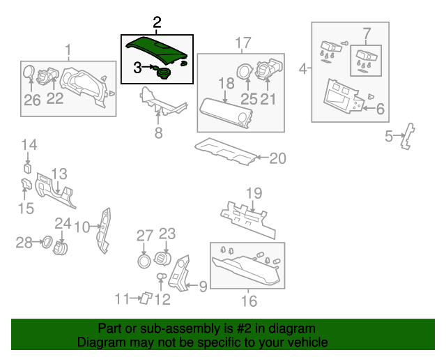 77270-SZA-A02ZB - Upper Dash Panel 2013-2015 Honda Pilot | Honda Parts ...