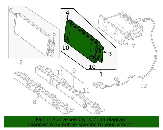 2022-2023 Kia Carnival Display System 96525-R0000WK | TascaParts.com