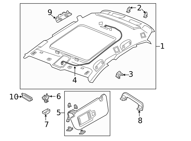 4G0-857-562-A-EP5 - Visor Bracket 2011-2023 Audi | Audi OEM Parts