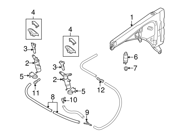 955-628-161-10 - Headlight Washer Nozzle 2008-2010 Porsche Cayenne ...