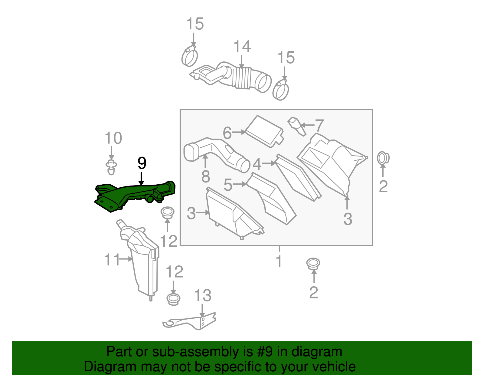 2007-2012 Nissan Versa Inlet Duct 16554-EL00A | Nissan Parts Central