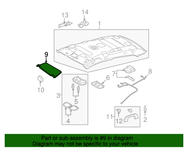 2007-2009 Toyota Yaris Sun-Visor 74310-52710-B0 | OEM Parts Online