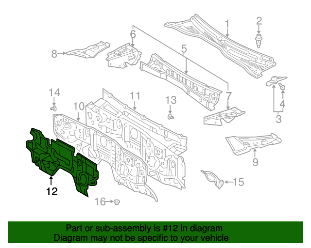 2003-2014 Toyota Insulator 55223-35074 | Toyota Parts Center