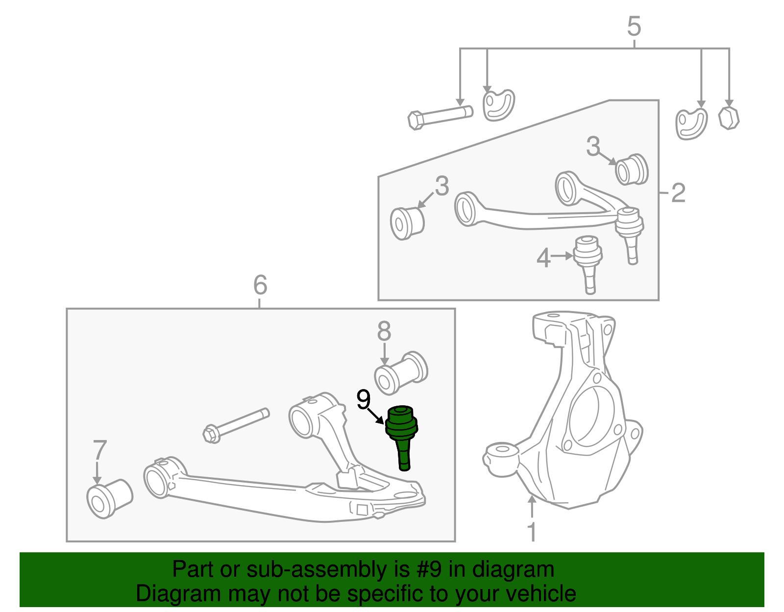 OEM GM Front Lower Suspension Control Arm Ball Joint For 2014-2016 GM ...