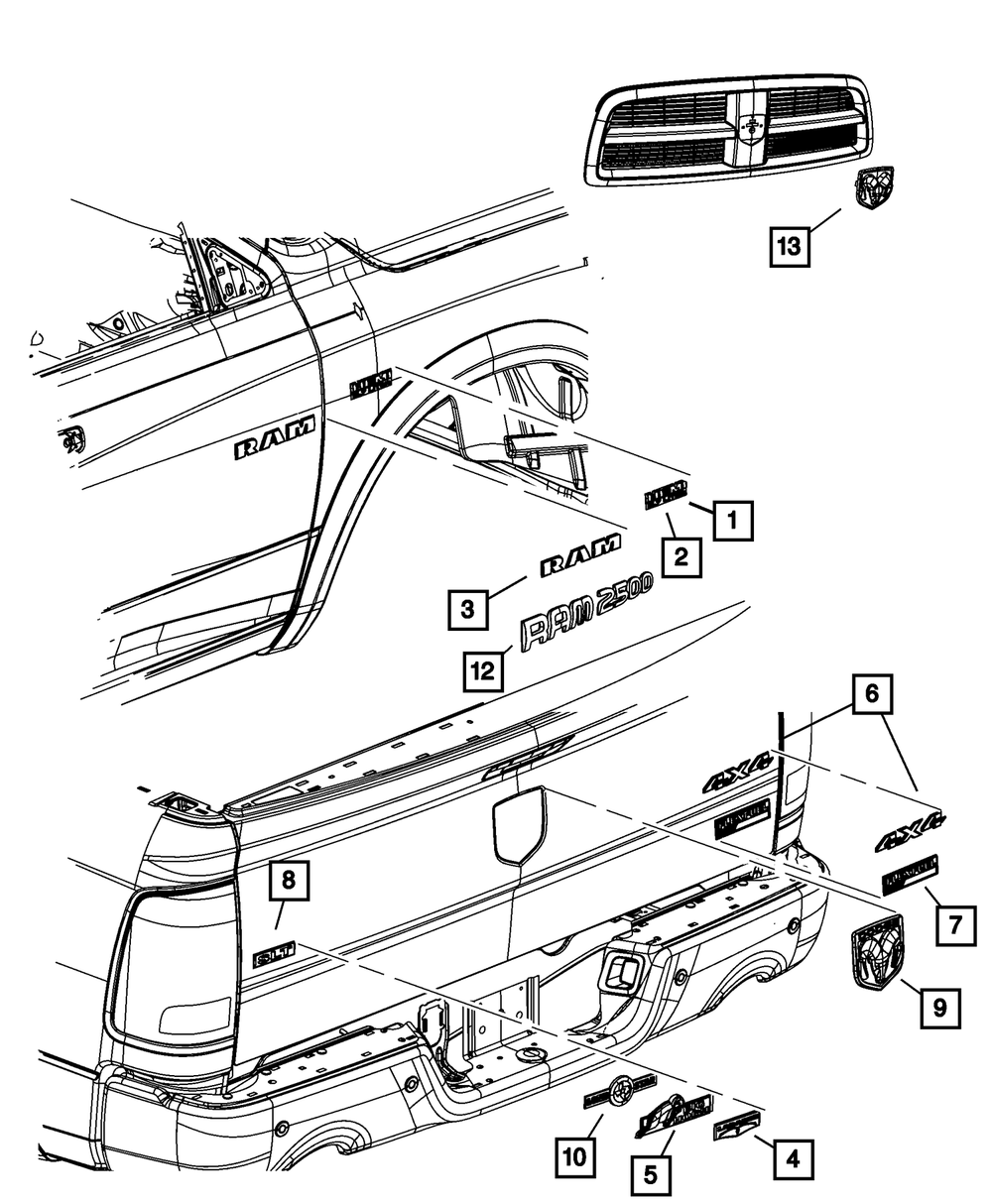 2006-2012 Mopar Chrysler Jeep Dodge 5.7 HEMI Emblem Decal Nameplate ...