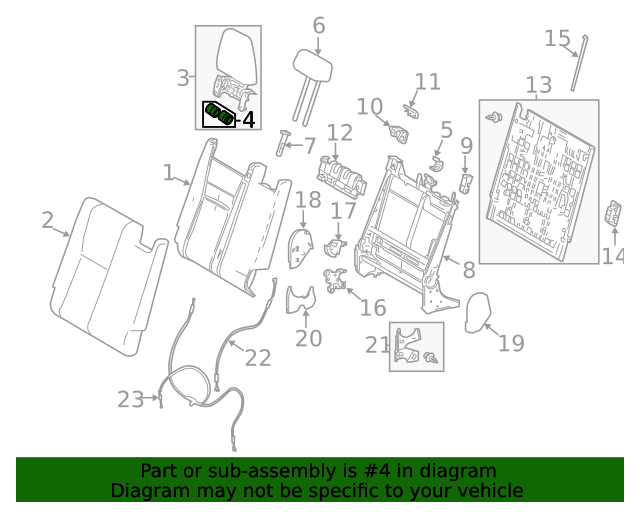 2011-2021 Toyota Highlander Headrest, Outer Protector 71697-0E030 ...