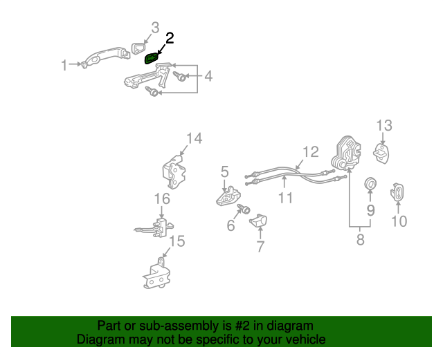 2010-2023 Toyota 4Runner Handle, Outside Pad 69242-60080 | Toyota Parts ...