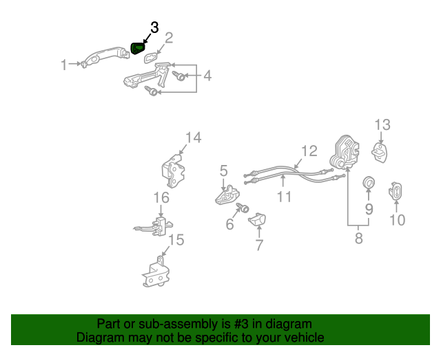 2010-2023 Toyota 4Runner Handle Bezel 69250-60010-B0 | Toyota Parts Center