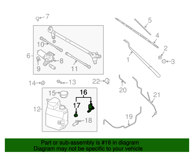 2004-2015 Nissan Washer Pump 28920-7S000 | OEM Parts Online