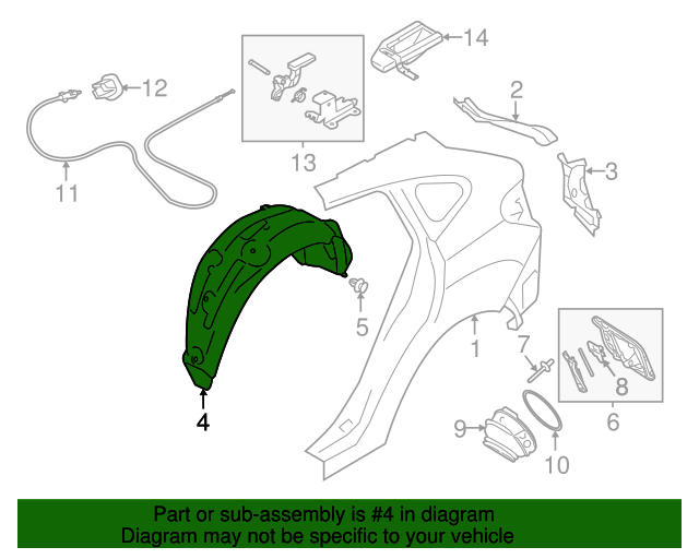 2012-2017 Subaru OEM NEW 12-17 Subaru Crosstrek Right Rear Quarter ...