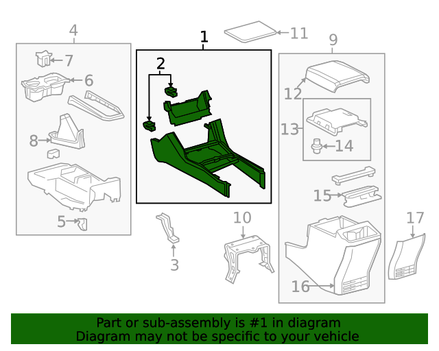 2016-2023 Toyota Tacoma Front Console 58810-04010-C0 | OEM Parts Online
