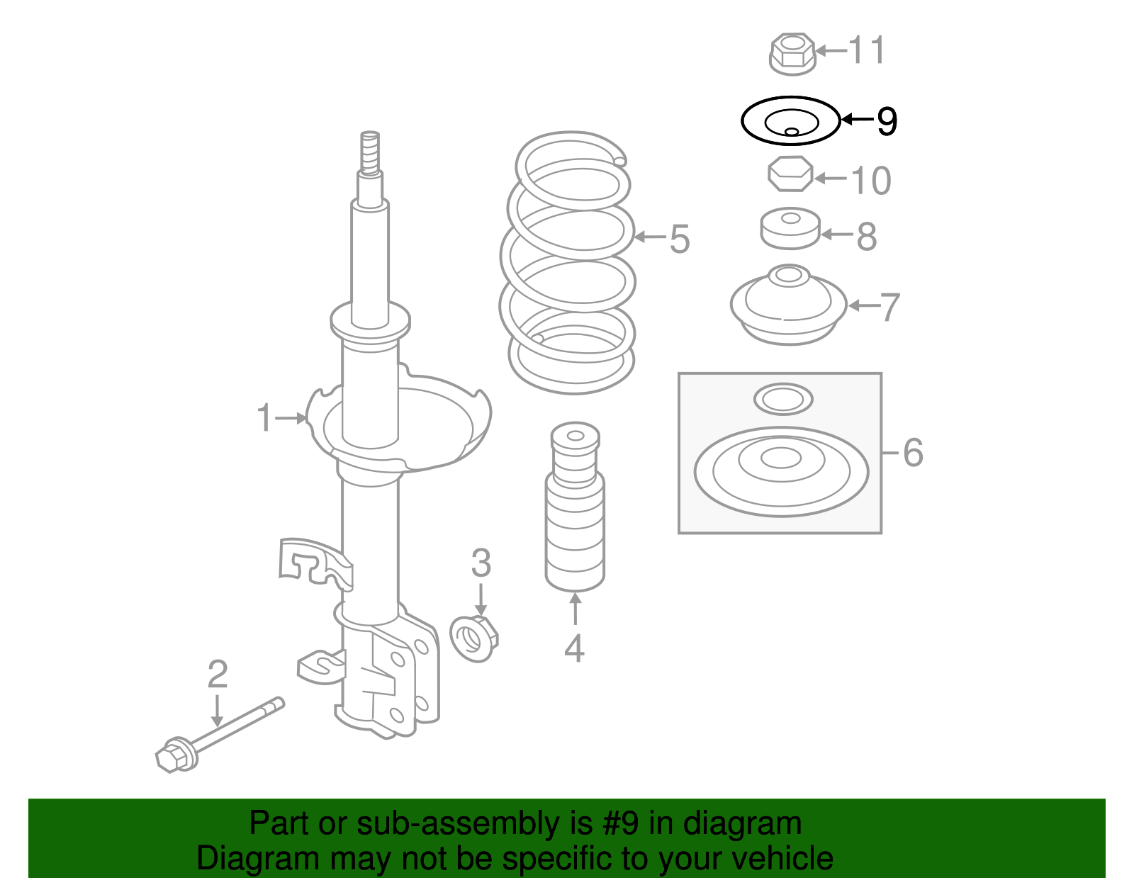 54342-1HJ0B - 2012-2025 Nissan - Cover Strut Stopper Insulator, Rebound ...