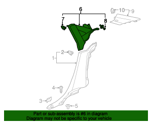 2018-2020 Audi Interior Quarter Panel Trim Panel 8V5-867-287-B-4PK ...