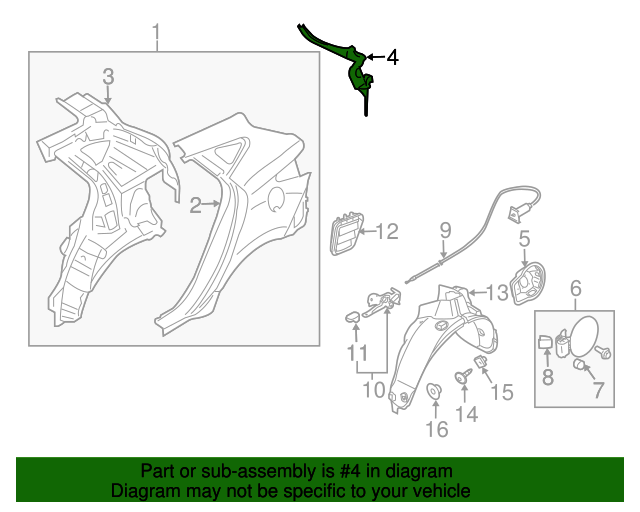 2010-2015 Hyundai Tucson Quarter Extension 71550-2Y000 | QuirkParts