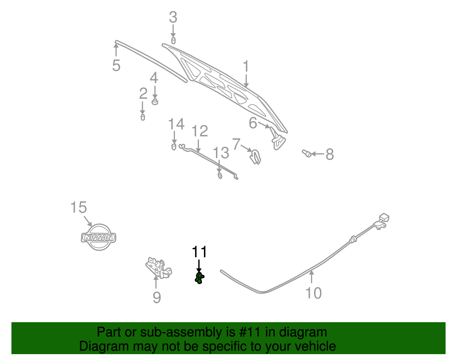 1986-2024 Nissan Release Cable Clip 0155200661 | Nissan Parts Plus