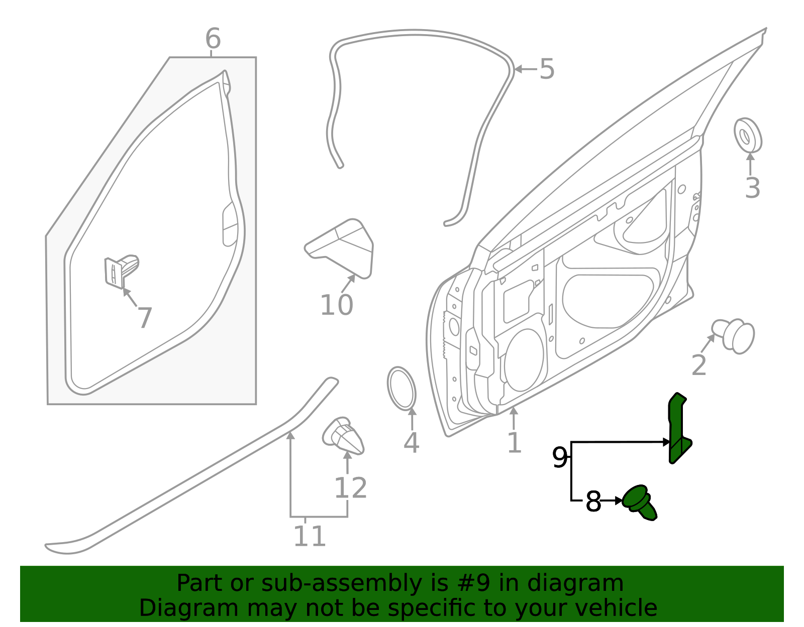 63563AN21A - 2020-2024 Subaru - Door Weather-Strip Front Cover | OEM ...