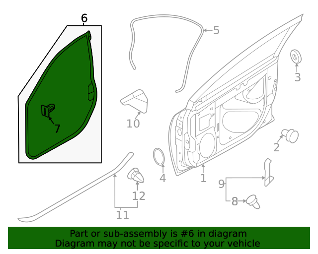 2020-2022 Subaru Door Weather-Strip 63511AN00C | TascaParts.com