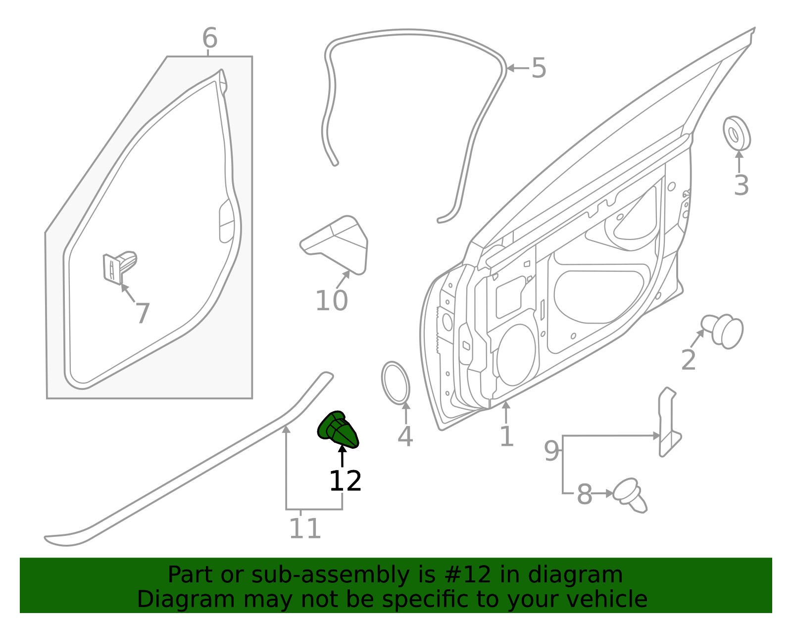2019-2025 Subaru Lower Weather-Strip Clip 909130259 | Subaru Parts Store