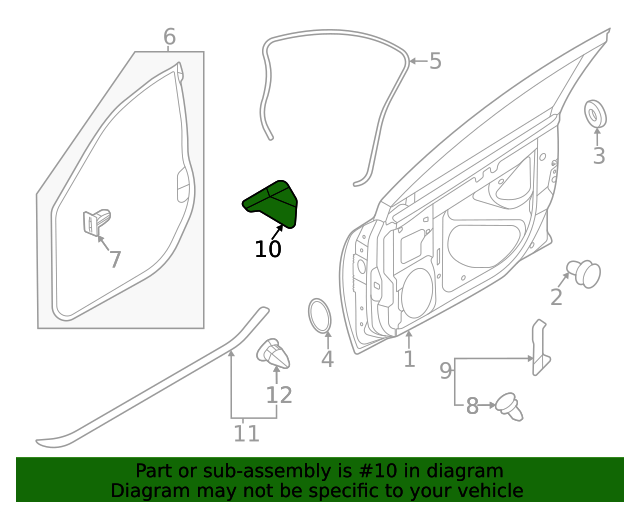 2020-2023 Subaru Door Weather-Strip Rear Cover 63563AN00A | Subaru ...