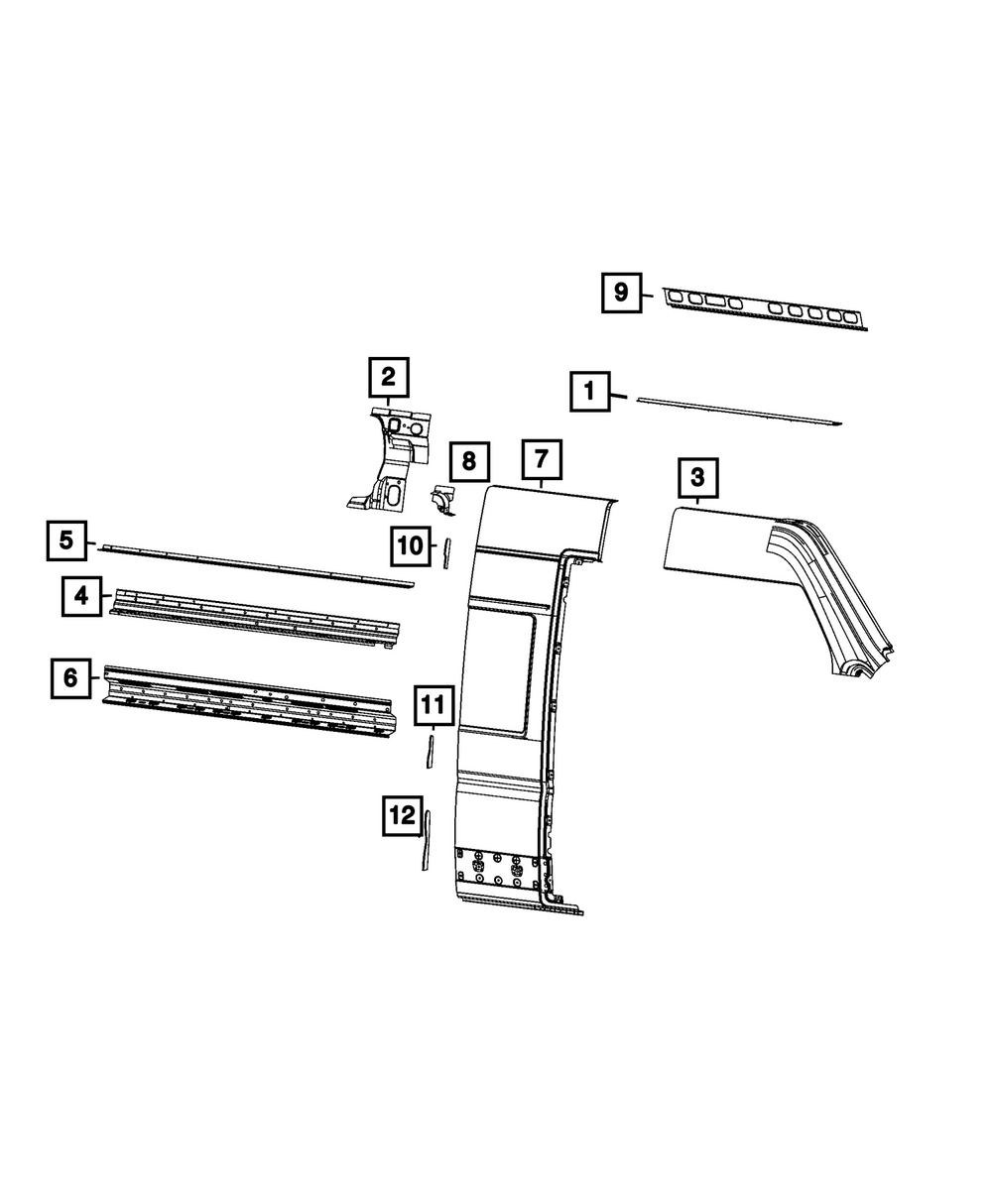 2025 Ram ProMaster EV Body Side Aperture Rear Reinforcement, Rear ...
