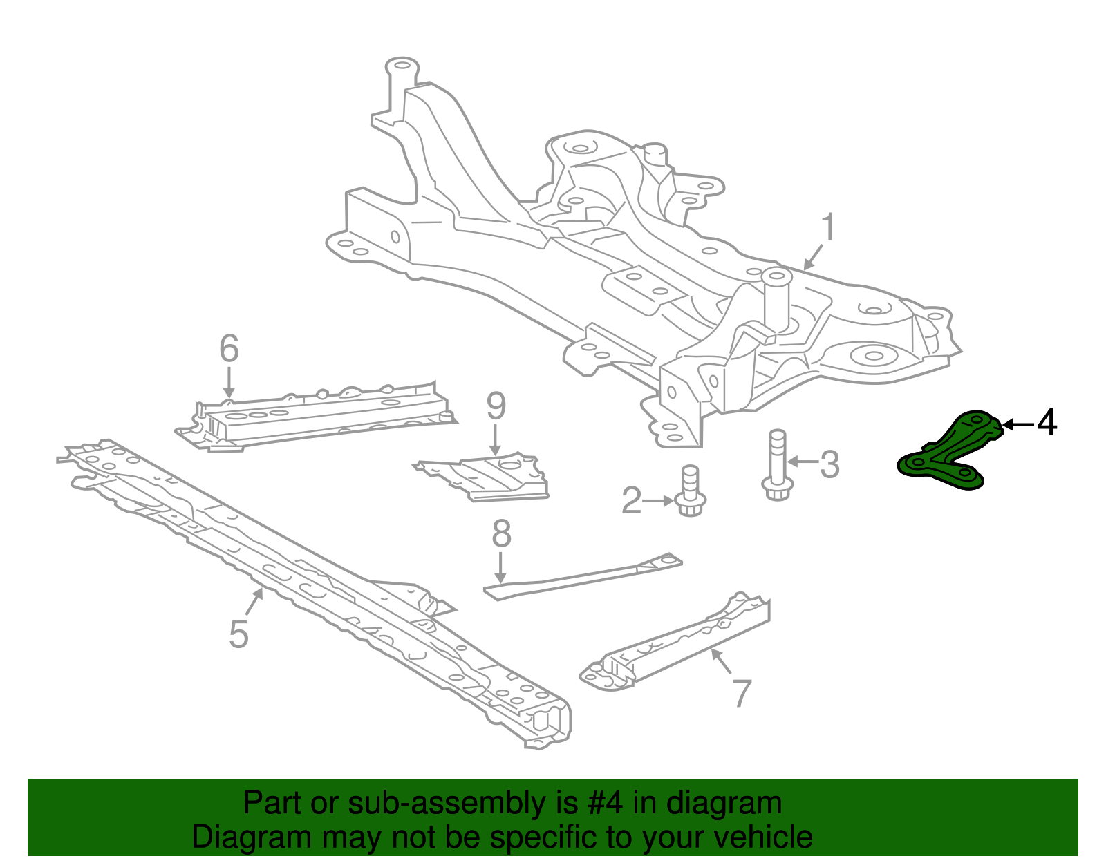 52257-21040 - 2011-2018 Toyota - Suspension Cross-Member Brace | Toyota ...