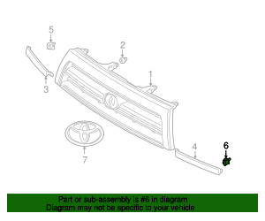 1996-2002 Toyota 4Runner Grille Molding Clip (Front) 52523-35030 | OEM ...