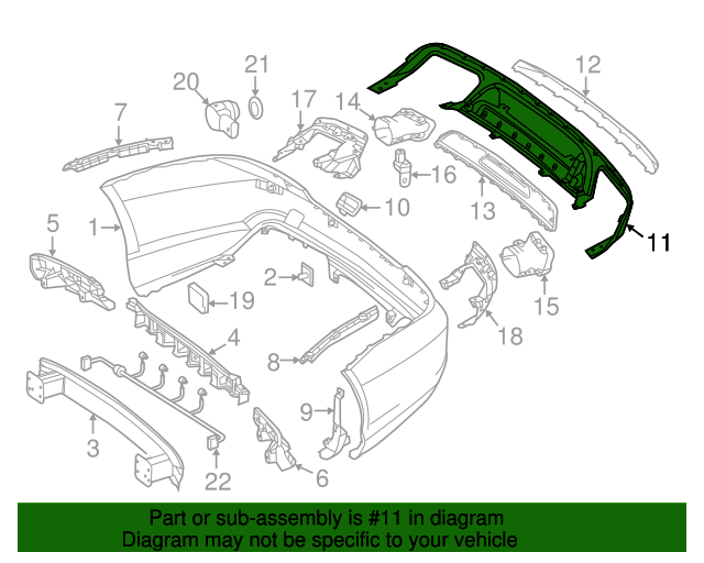 231-885-13-25-64 - Trim, Bumper Mercedes-Benz USA Parts