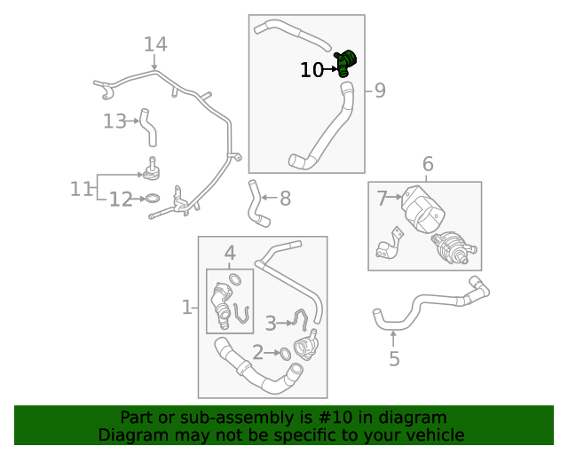 2015-2023 Audi HVAC Heater Hose Connector 5Q0-122-291-BB ...