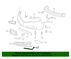 Genuine OEM Acura - Bar, L Front Bumper Mesh Cross (Lower) Part# 71126 ...
